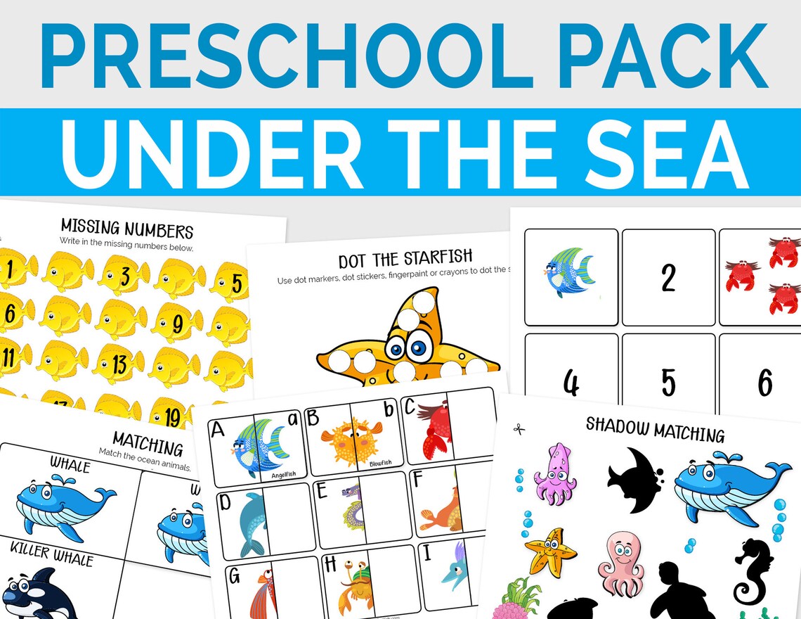 Under the Sea Theme Activities Pack Preschool Learning - Etsy