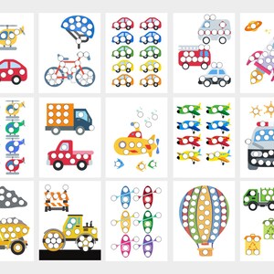 Vehicles Dot Activity Pack, Toddler Preschool Do-a-dots Worksheets ...