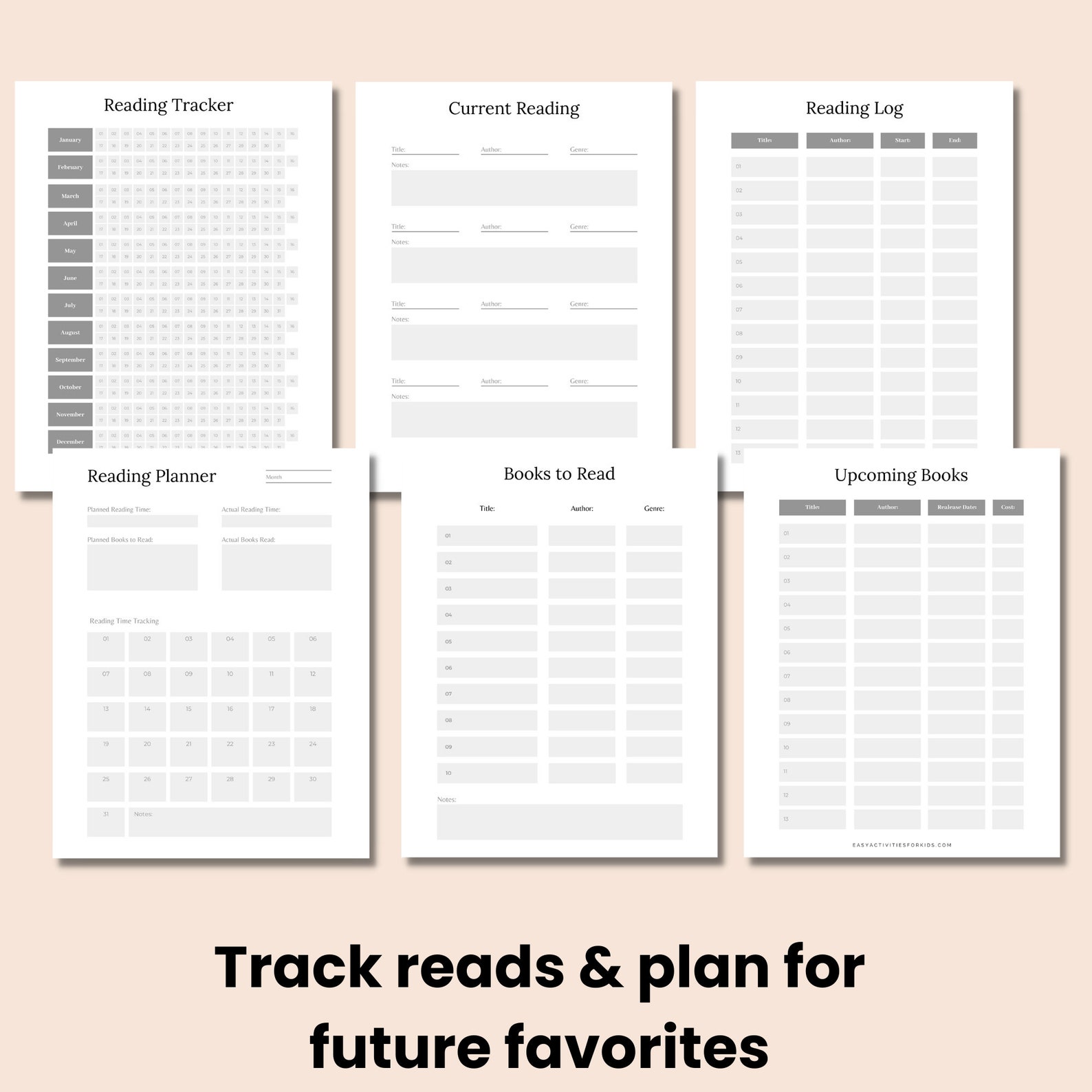 Reading Planner | Printable Reading Journal | Book Planner | Reading ...