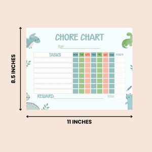 Kids Chore Chart Dinosaurs, Editable & Printable Reward System | Kids ...