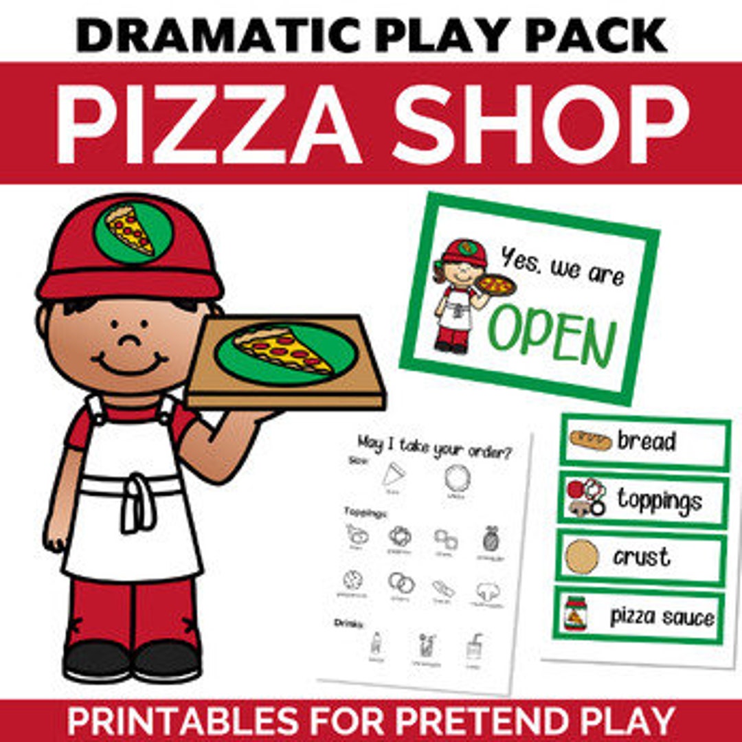 Pizza Restaurant Dramatic Play Pack | Printable Dramatic Play Kit for ...