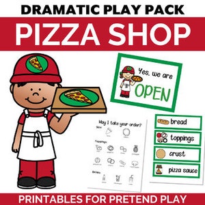 Pizza Restaurant Dramatic Play Pack | Printable Dramatic Play Kit for ...