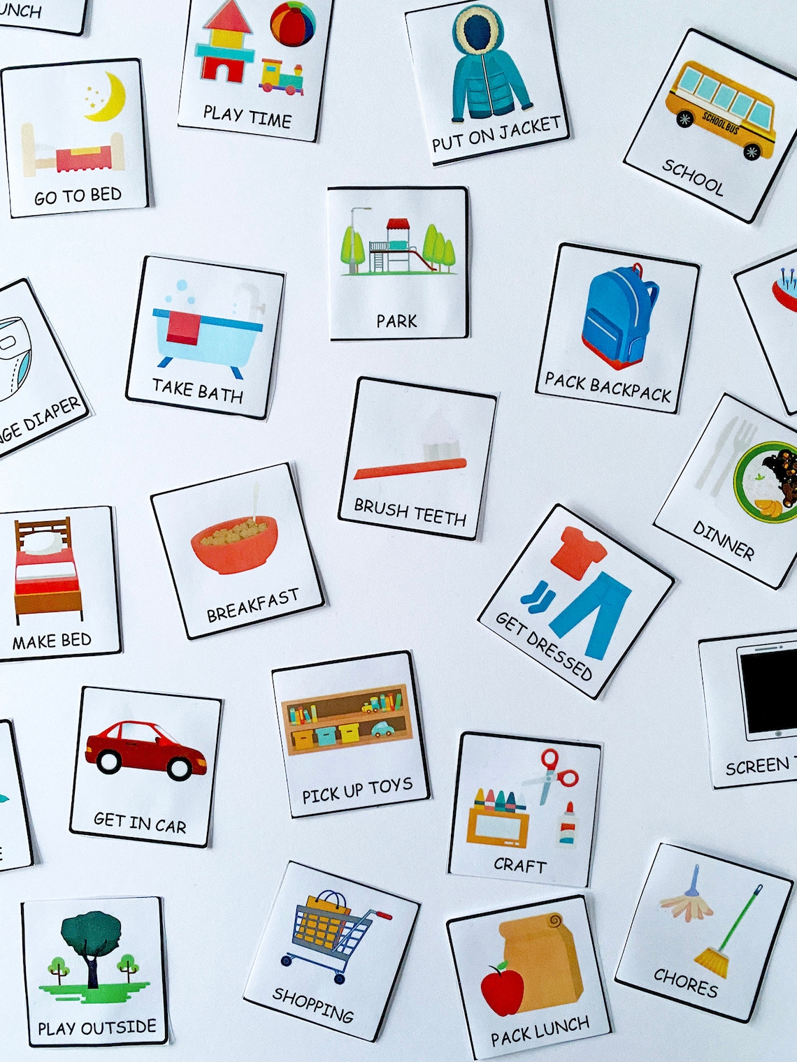 Editable Daily Kids Routine Cards I Visual Schedule Cards - Etsy