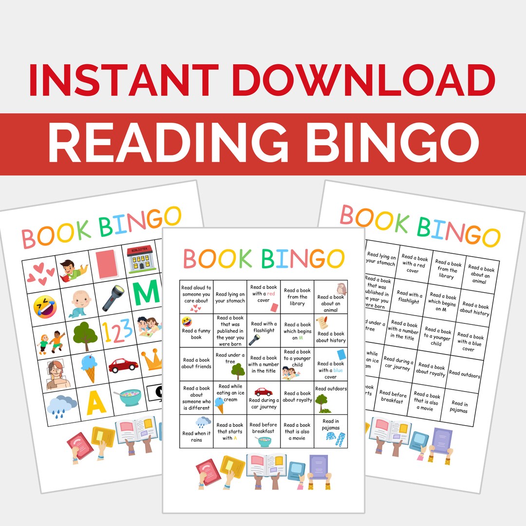 Best Book Bingo for Readers, Bingo Game for Kids, Reading Bingo Book ...