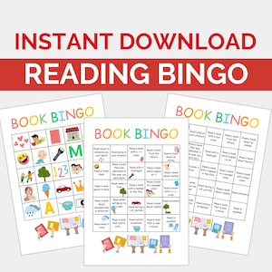 Best Book Bingo for Readers, Bingo Game for Kids, Reading Bingo Book ...