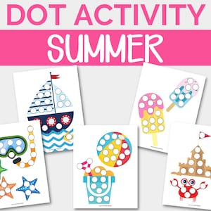 Summer Activity Pack, Preschool Season Do-a-dots Worksheets ...