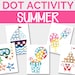Summer Activity Pack, Preschool Season Do-a-dots Worksheets ...
