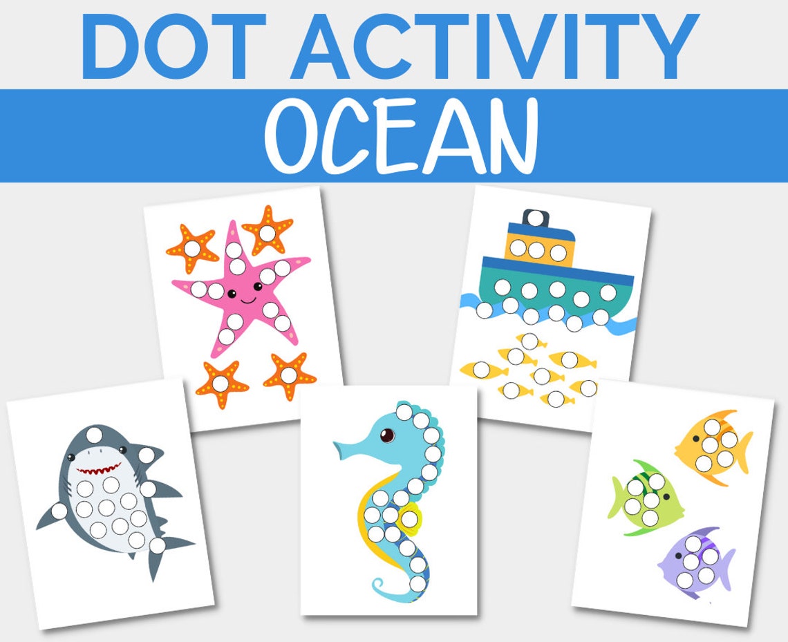 Ocean Summer Activity Pack Preschool Season Do-a-dots | Etsy
