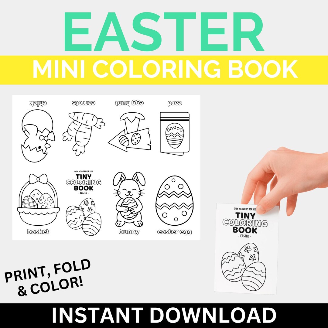 Easter Mini Coloring Book, Easter Coloring Pages, Coloring Book for ...