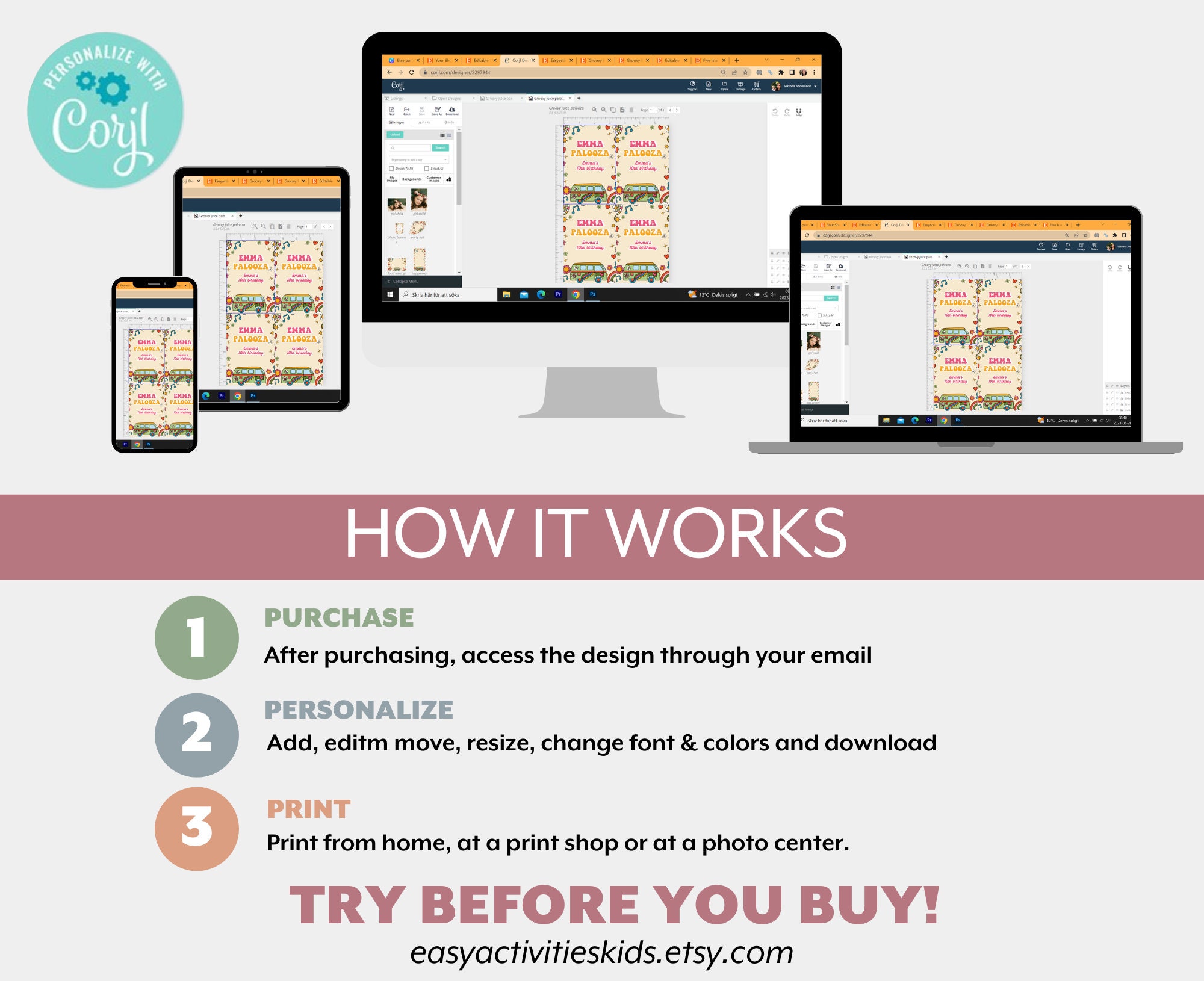 Editable Palooza Groovy Retro Capri Sun Labels Juice Pouch - Etsy