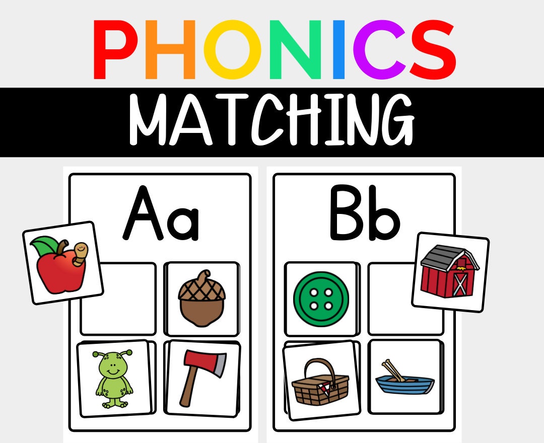 Phonics Matching Activity | Matching Cards | Alphabet Matching ...