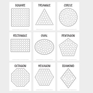Dot the Shapes Activity Pack, Preschool Do-a-dots Worksheets ...