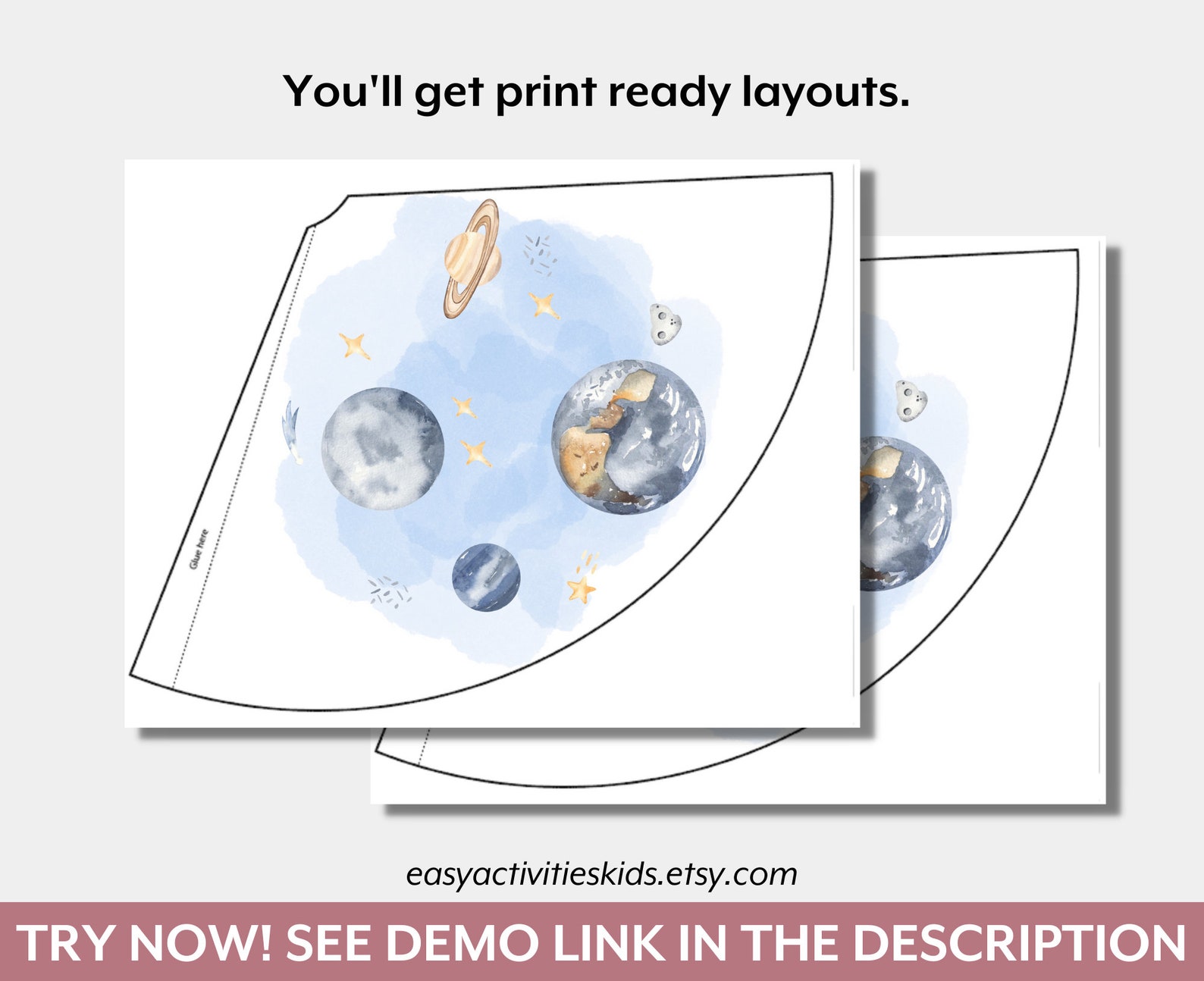 Editable Printable Space Party Hats Outer Space Birthday Galaxy Planets ...