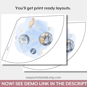 Editable Printable Space Party Hats Outer Space Birthday Galaxy Planets ...