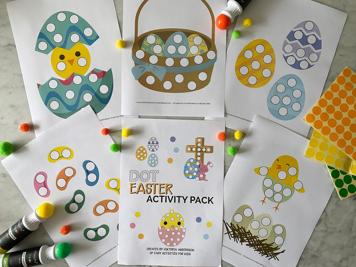Dot Easter Activity Pack Preschool Season Do-a-dots | Etsy