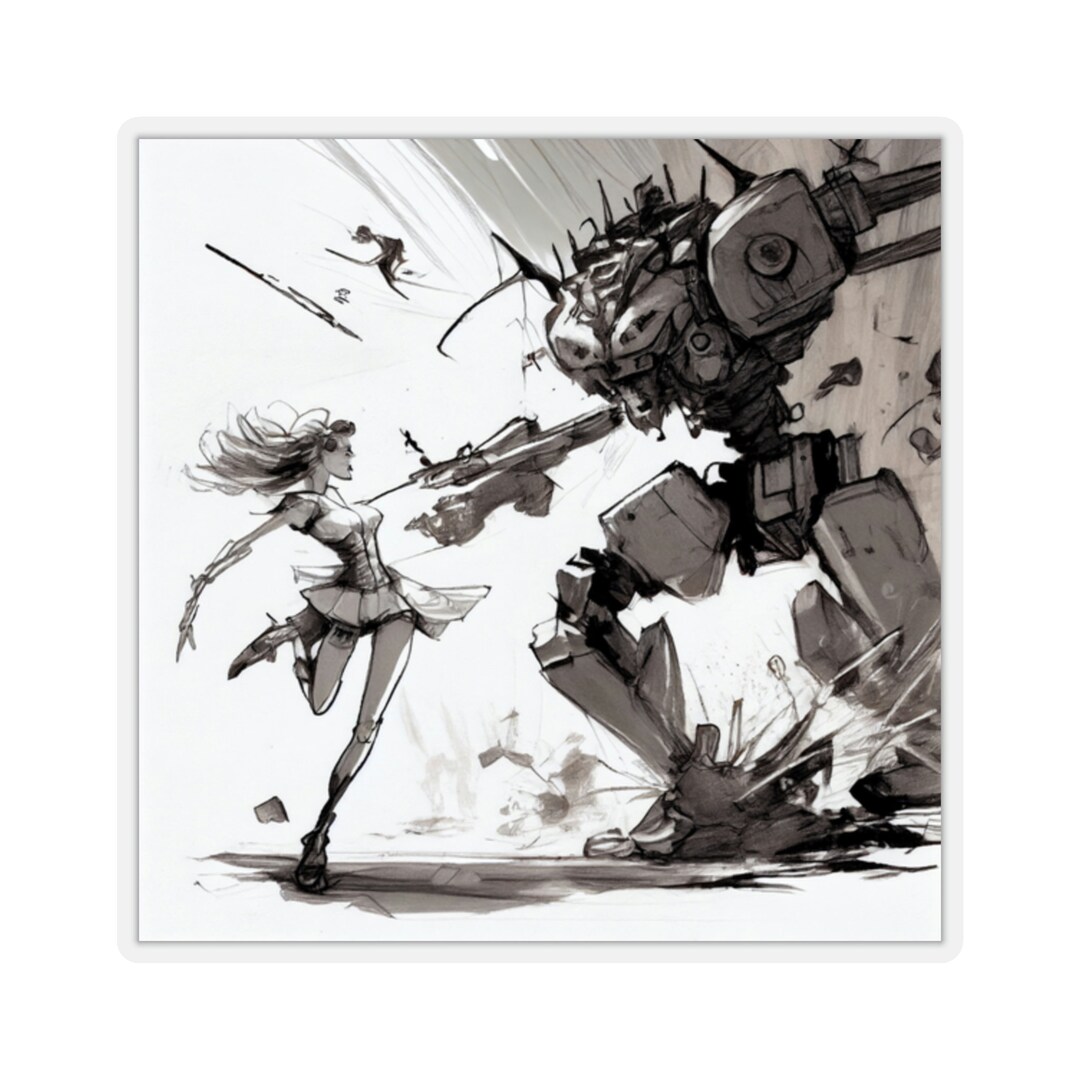 Mech Girl Vs Robot - Etsy