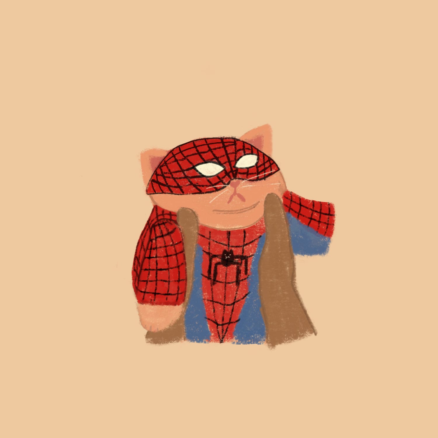 Spiderman "spidey-cat" Sticker - Etsy