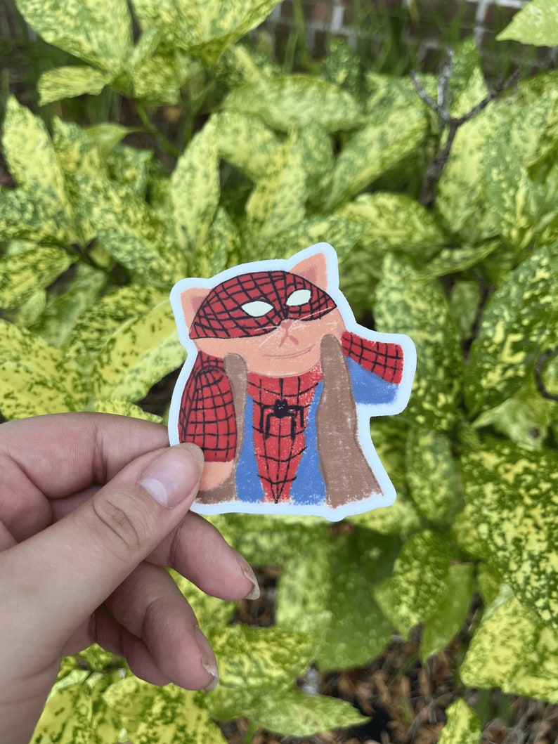 Spiderman "spidey-cat" Sticker - Etsy