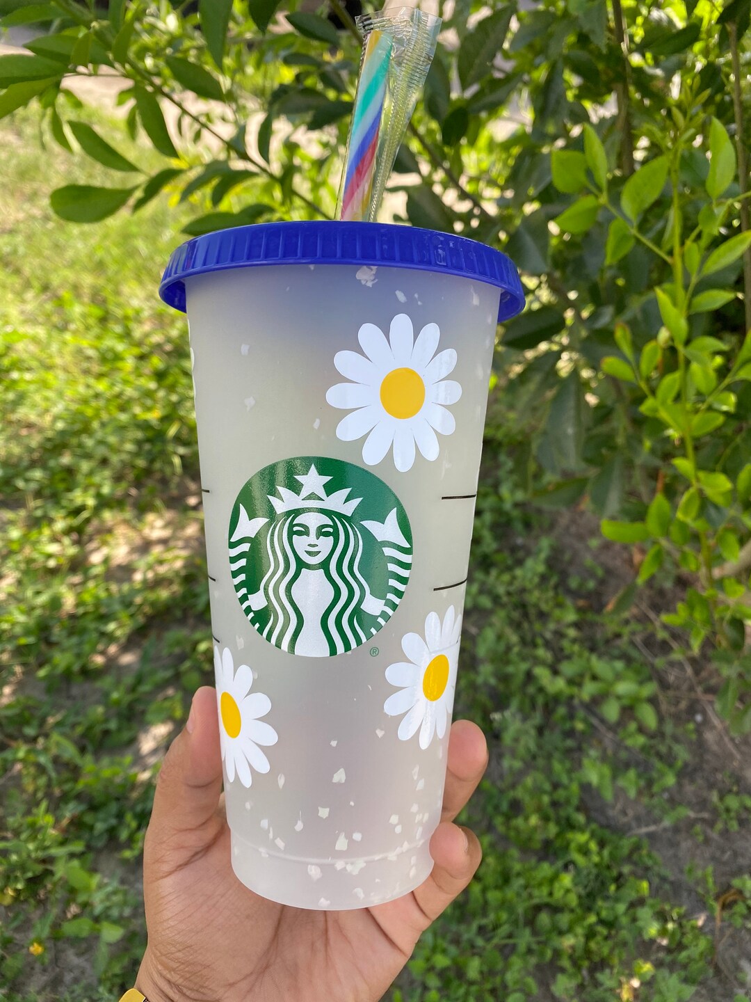 Daisy Starbucks Personalized Reusable Cold Cup With Straw - Etsy