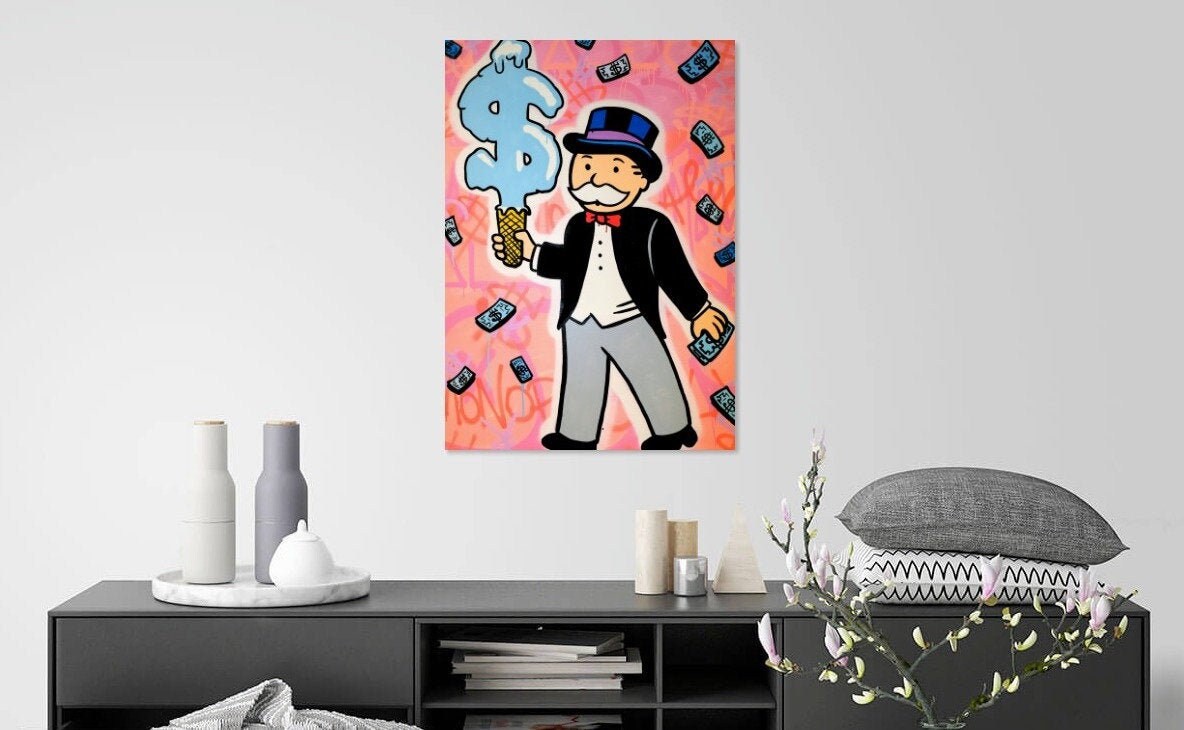 Monopoly - Ice Cream Drip Print on Canvas - Etsy