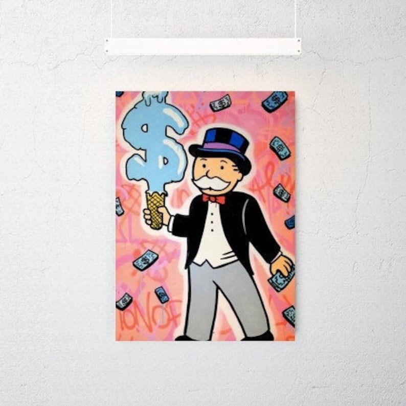 Monopoly - Ice Cream Drip Print on Canvas - Etsy
