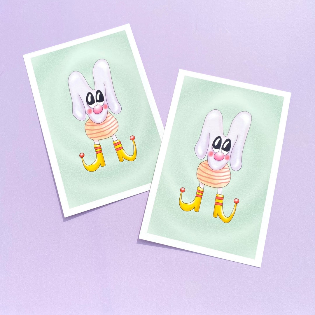 Weirdcore Funny Creepy Cute Art Print Cute Retro Vibrant Kitsch Pastel ...