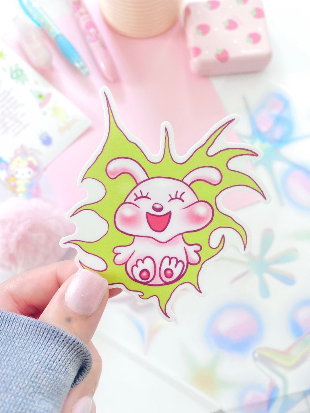 Vinyl Creepy Cute Sticker Waterproof Clown Sticker Weird Core Sticker ...