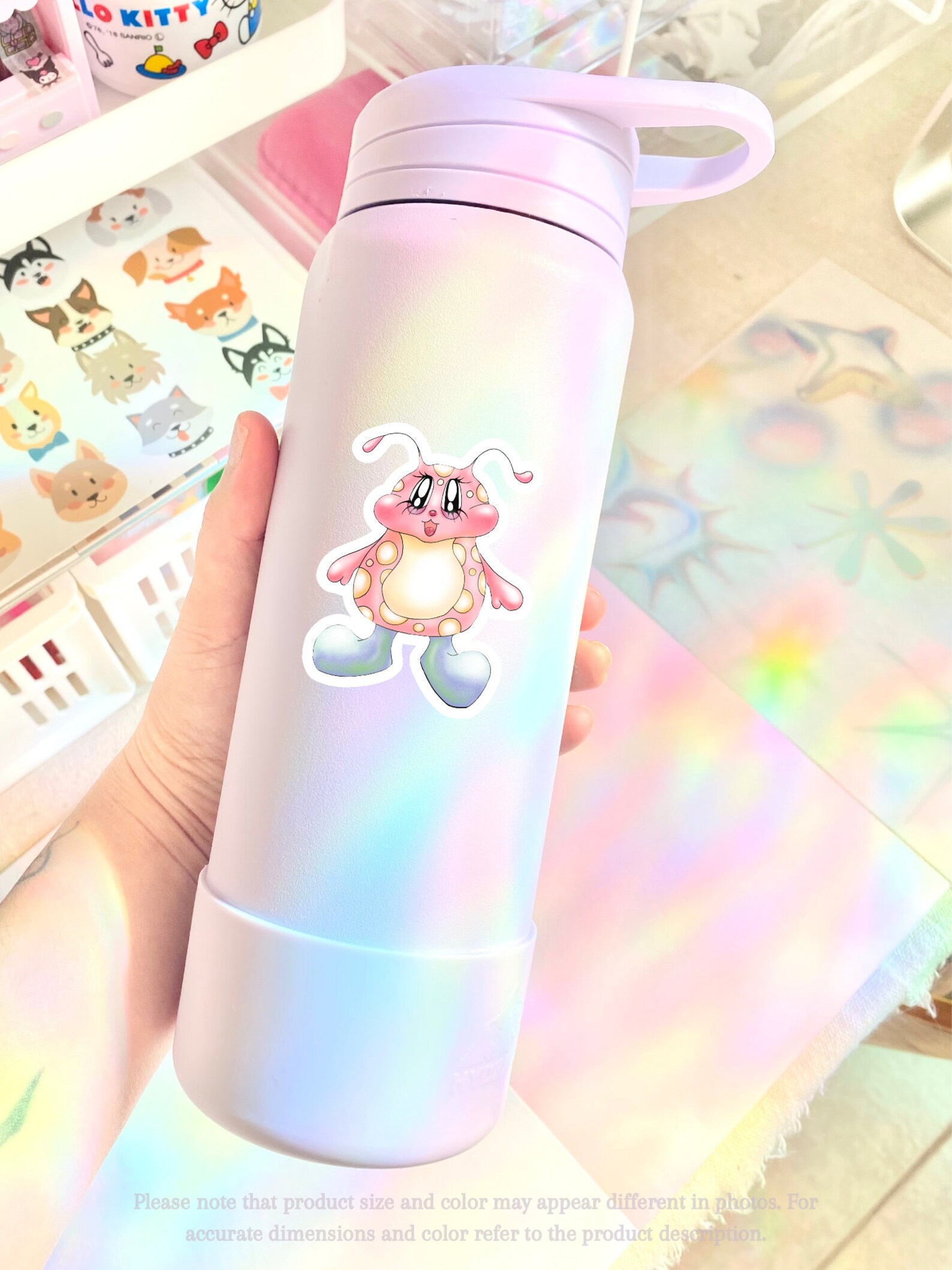Weirdcore Pink Alien Ladybug Stickers, Pastel Yamii Kawaii Matte ...