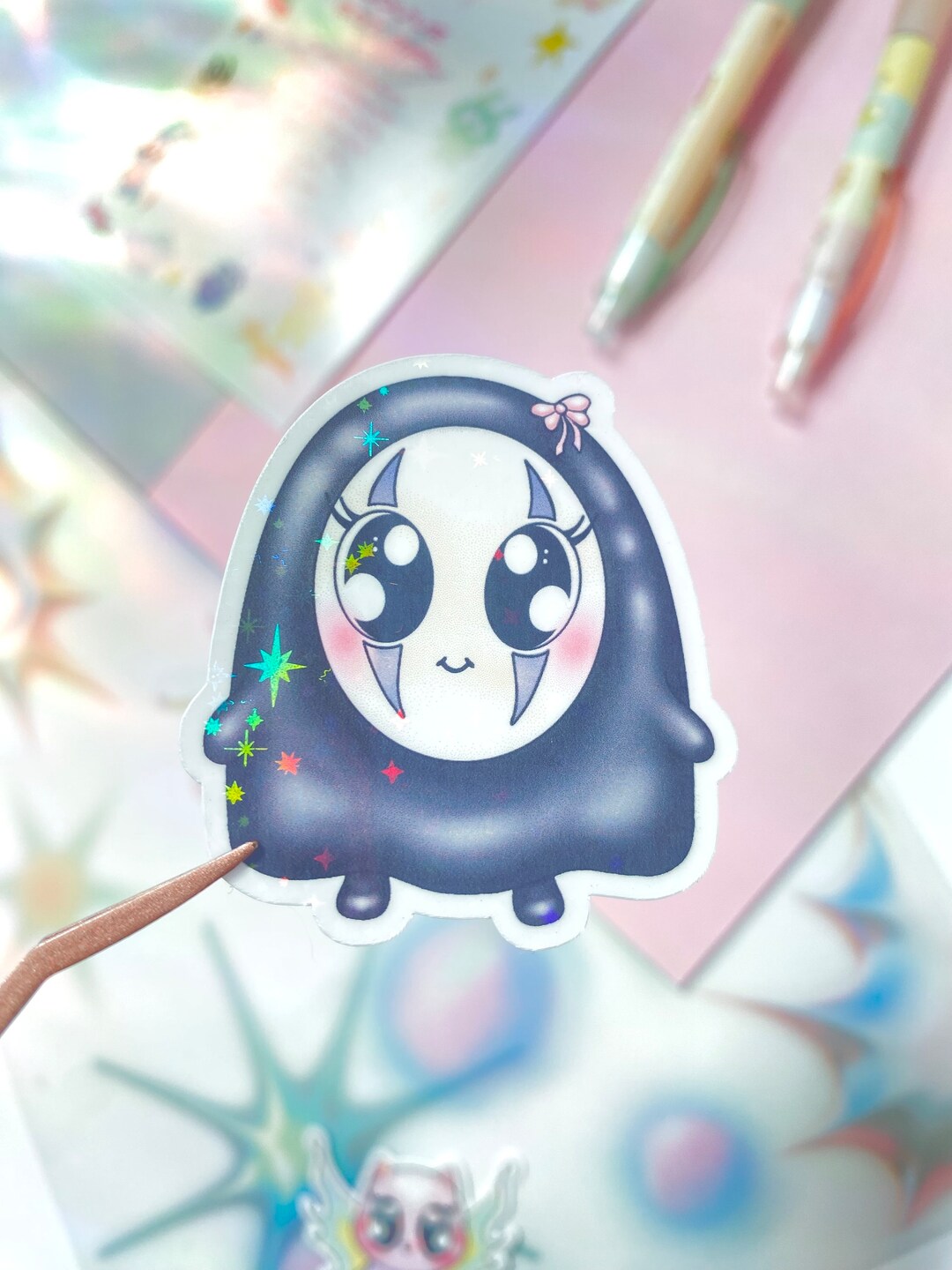 Coquette No Face Chibi Anime Sticker Waterproof Vinyl Laptop Cute Anime ...