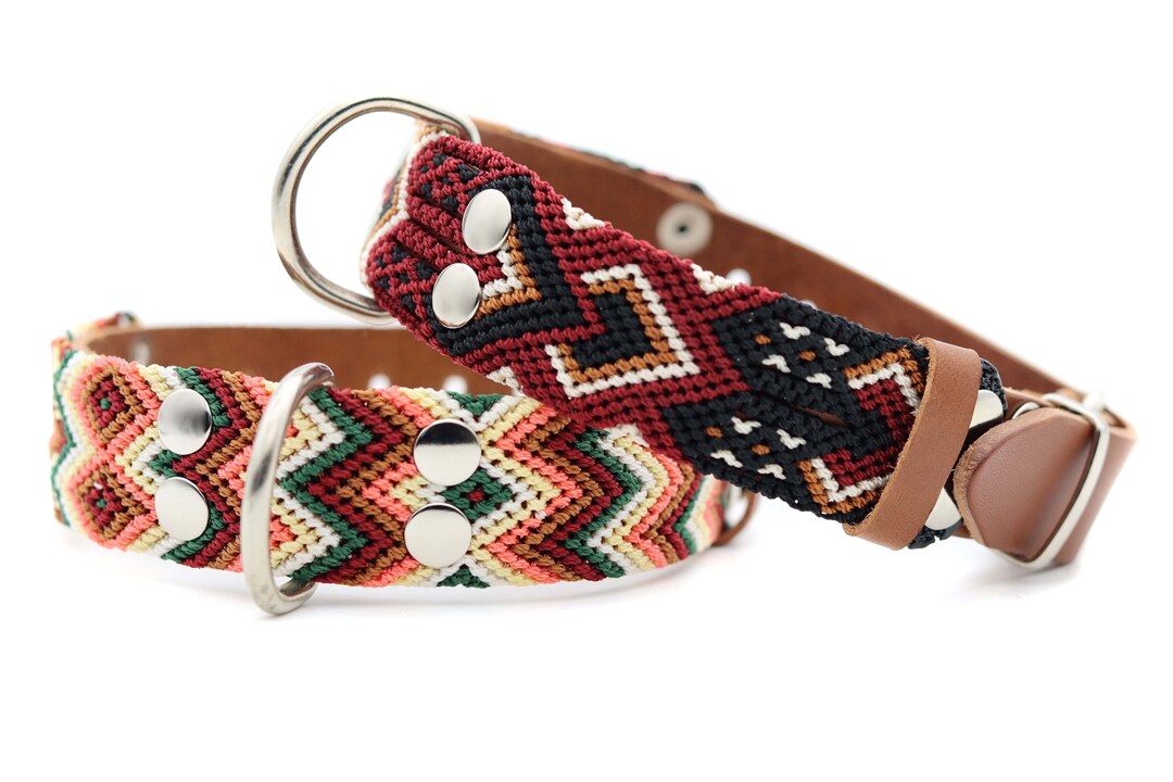 Pastel Color Collar, Wide Dog Collar, Beautiful Leather Dog Collar ...