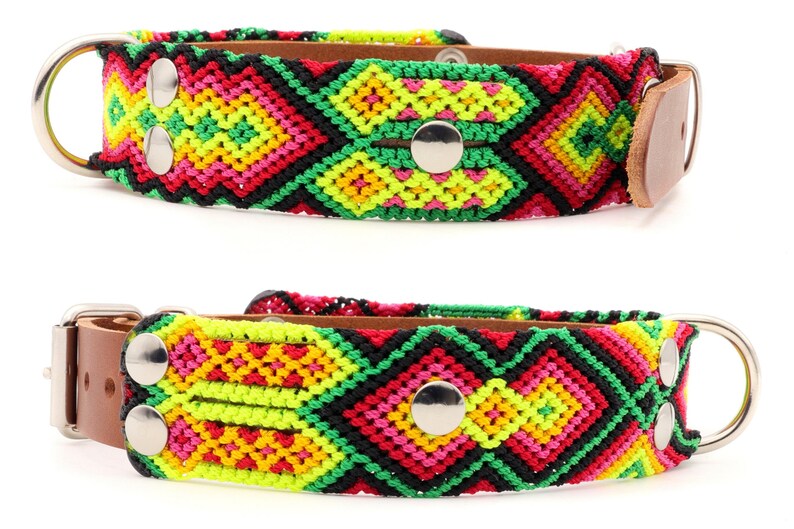 Bright Pink and Lemon Green Collar, Beautiful Colorful Collar for ...