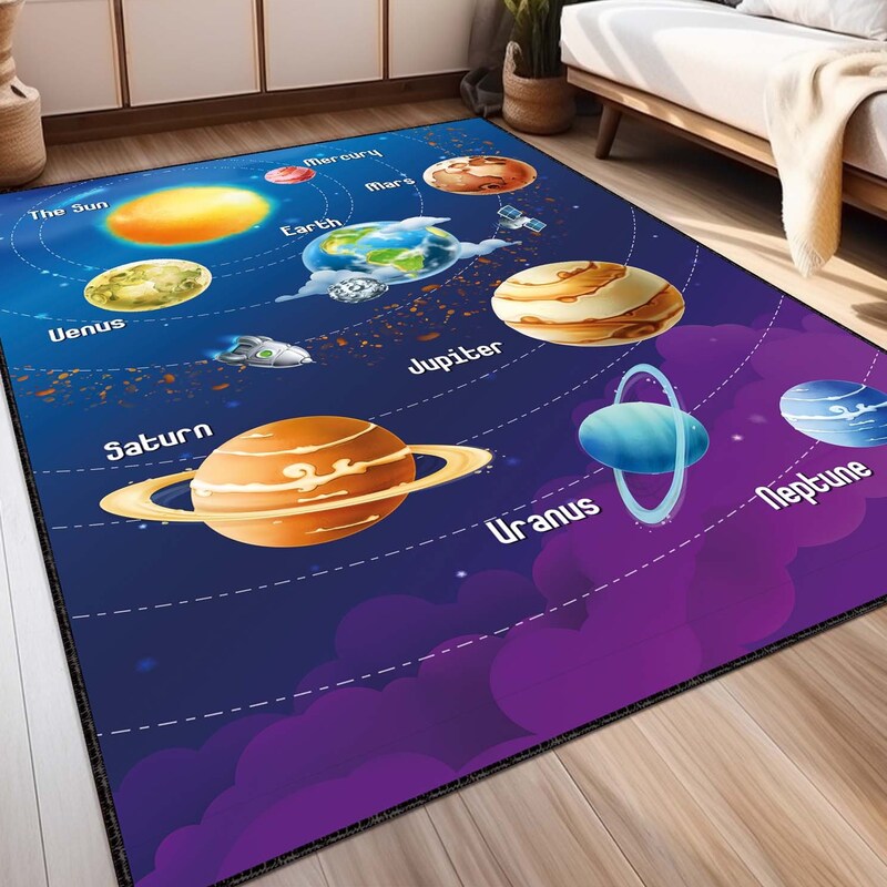 Solar System Space Rug - Etsy