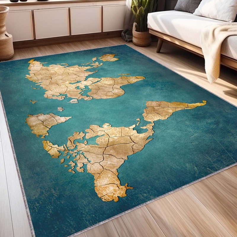 World Map Rug - Etsy