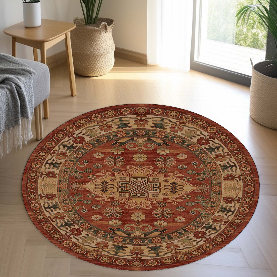 Dude Rug, Abides Rug, Round Rug, Oriental Rug, Circle Area Rug, Ethnic ...