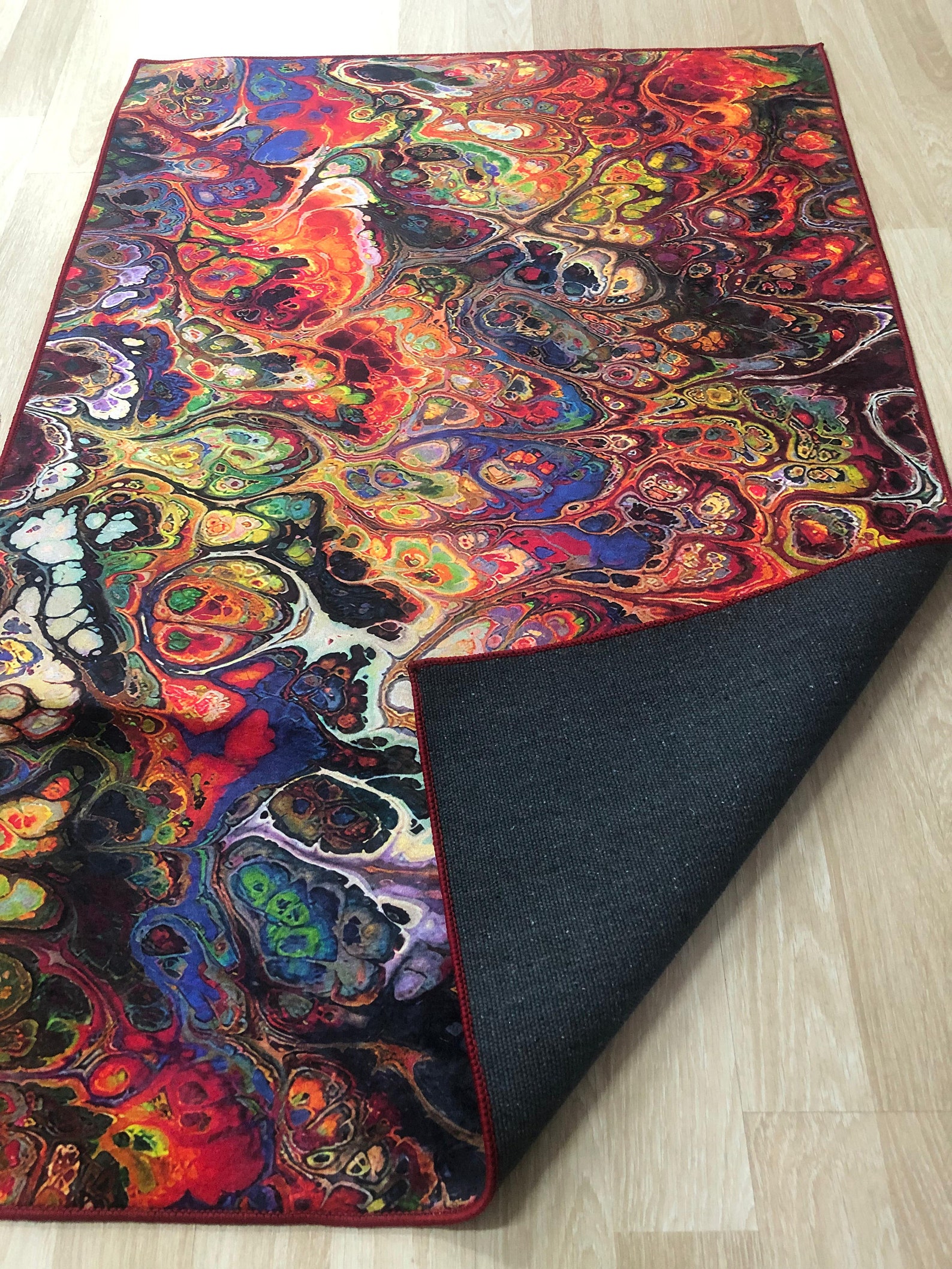 Exotic Vibes Colorful Rug, Abstract Design Rug, Trippy Art Rug, Art ...