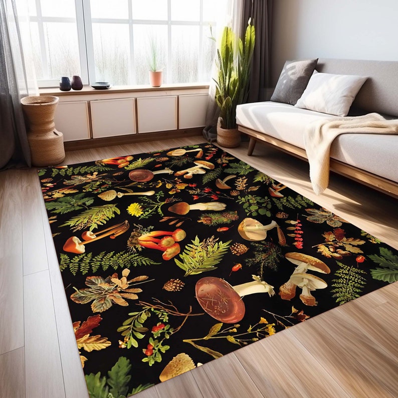 Mushroom Rug, Kitchen Carpet, Gifts for Mushroom Lovers, Gifts for ...