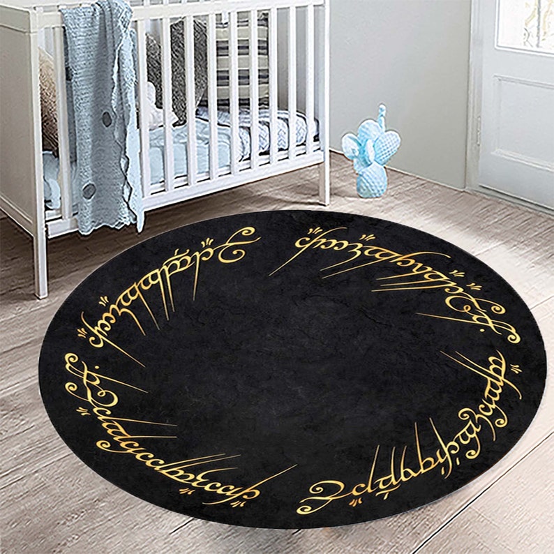 Lord of the Rings Rug, LOTR Rug, Movie Rug, Fantastic Rug, Round Rug ...