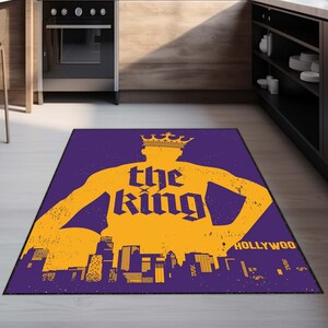 The King Rug, Los Angels Rug, Amazing Rug, Lebron James Rug, King of LA ...