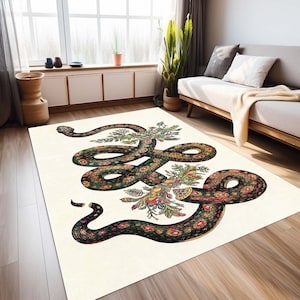 Snake Rug, Snake Design Rug, Salon Rug, Rugs, Tumbled Rug, Custom Rug ...