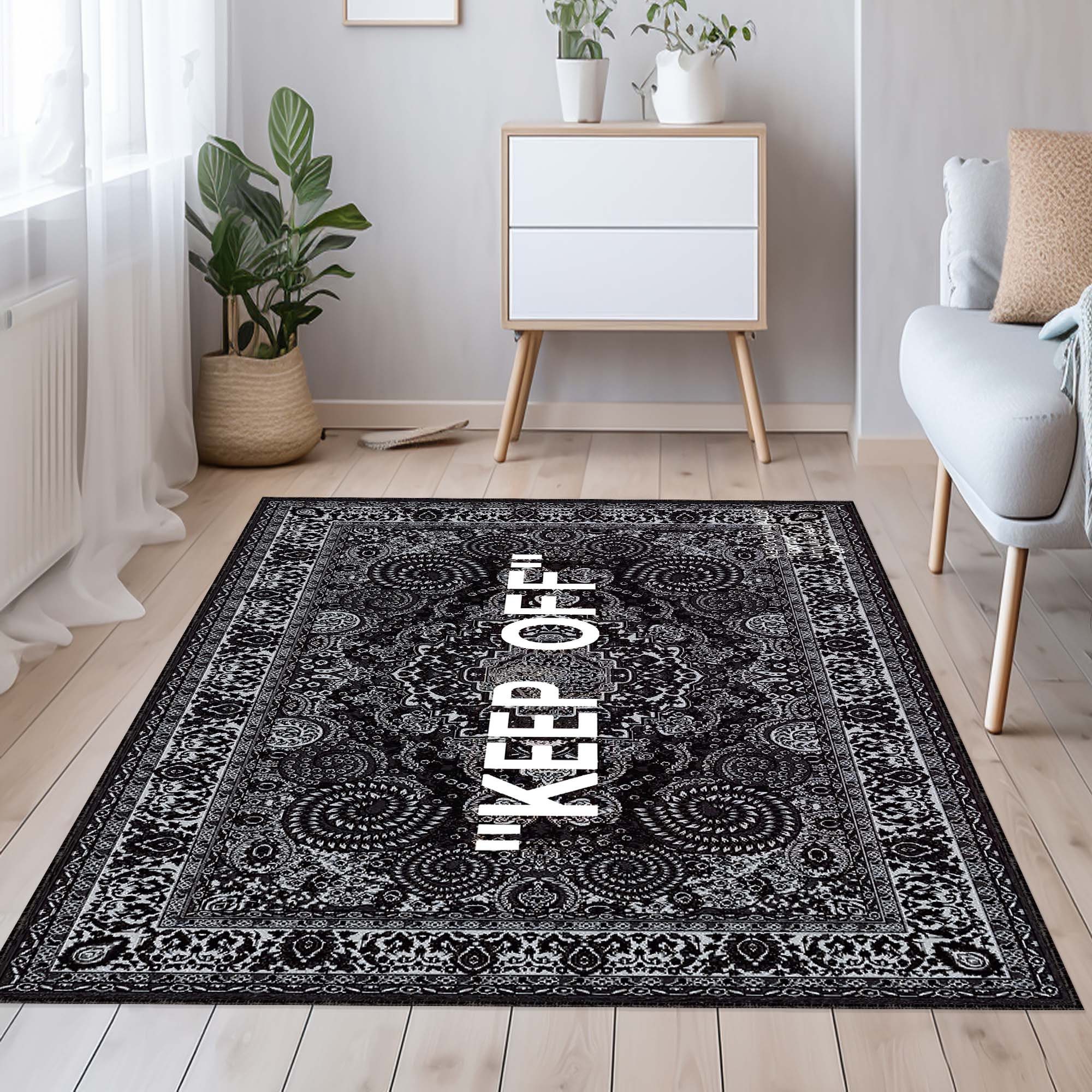 Keep off Rug, Classic-dark Grey Rug, Modern Room Rug, Home Decor Rug ...