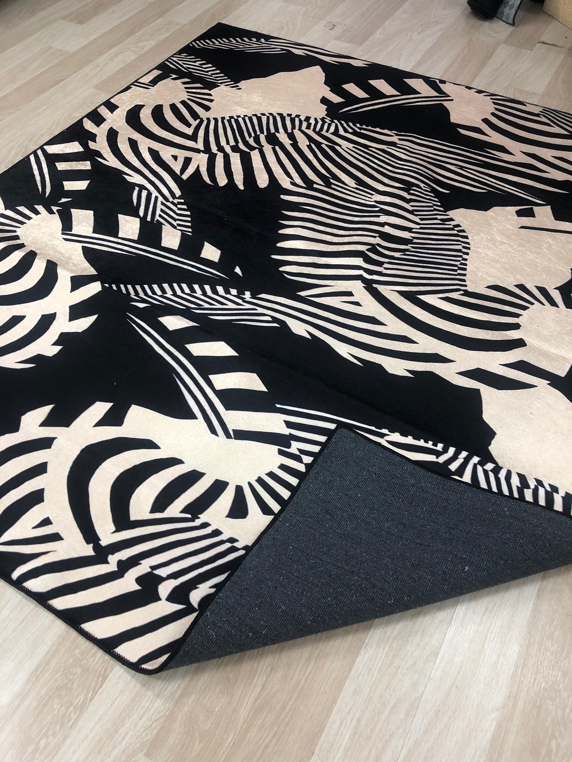 Zebra Pattern Rug, Zebra Skin Bedroom Rug, Non Slip Washable Rug ...