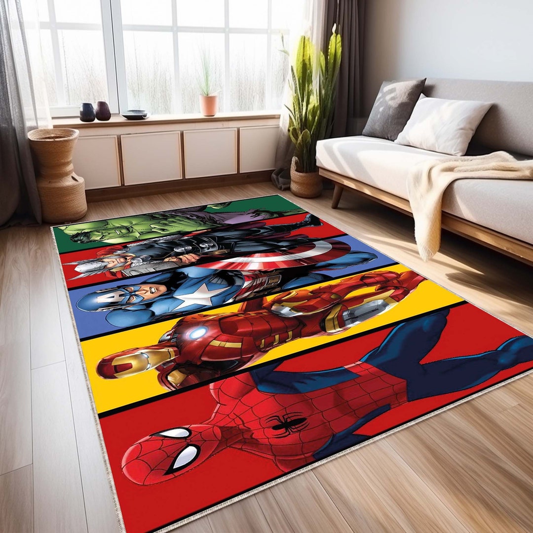 Marvel Rug, Superhero Rug, Kids Room Gift Rug, Super Hero Rug, Area Rug ...