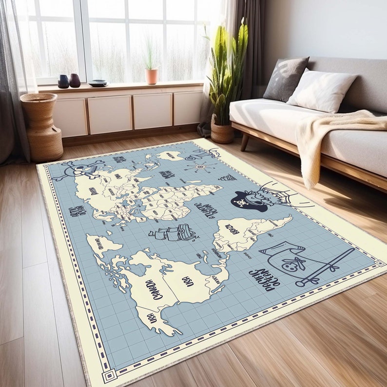 Pirate Ships Rug, Map Pirate Rug, Map Rug, Treasure Map Rug, Pirates ...