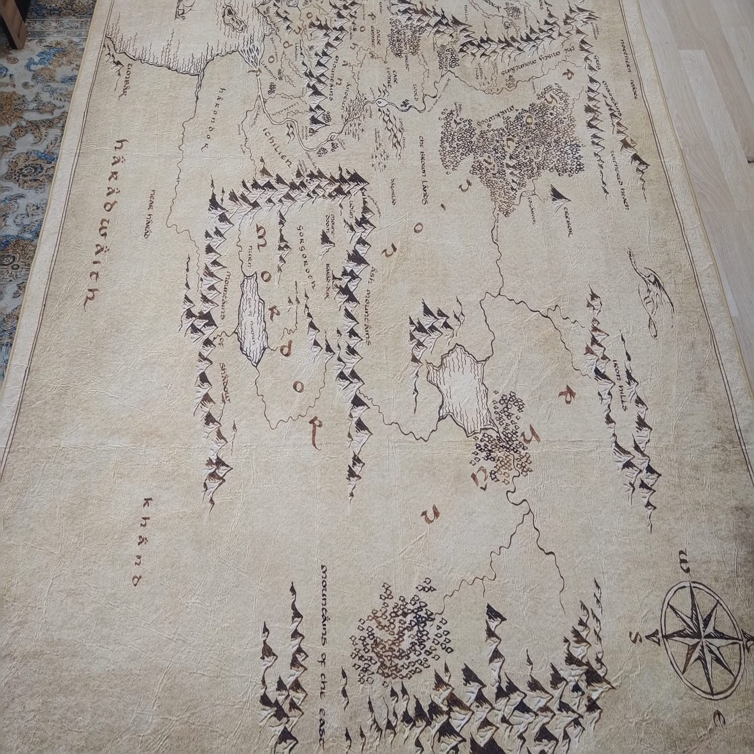 The Lord of the Rings Rug, the Middle Earth Map Rug, Lotr Rug, Custom ...