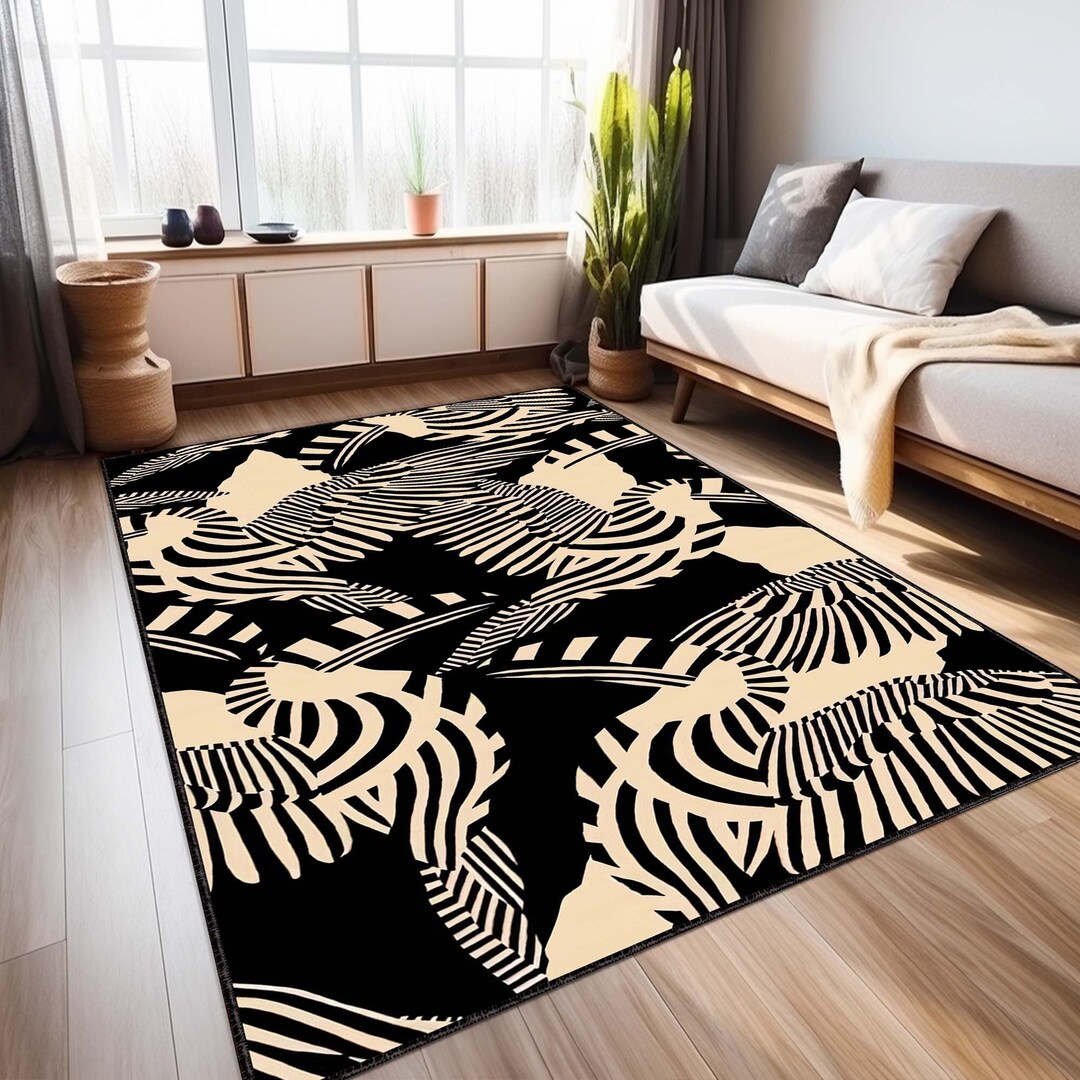 Zebra Pattern Rug, Zebra Skin Bedroom Rug, Non Slip Washable Rug ...