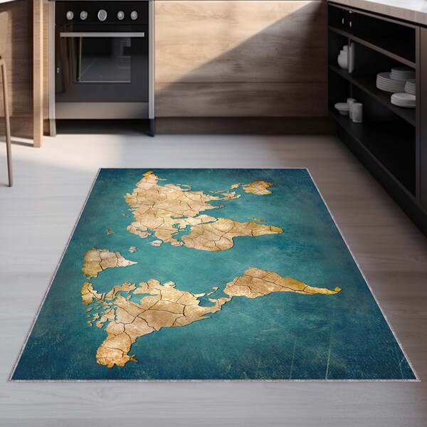 World Map Rug - Etsy