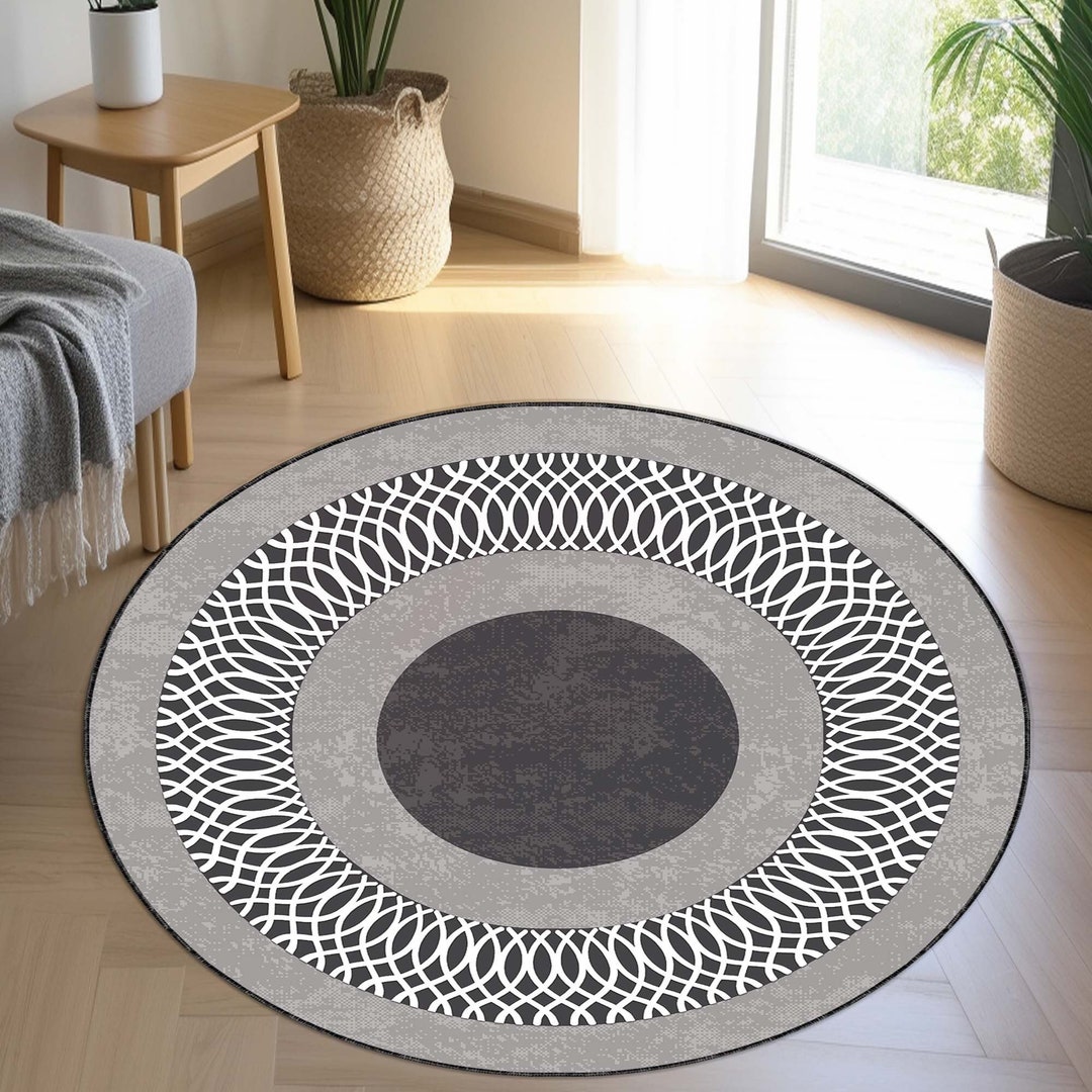 Round Rug, Circle Rug, Moon Rug, Gray Rug, Bathmat Rug, Doormat Rug ...