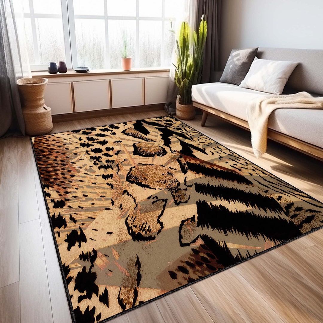 Leopard Rugs, Lepoard Pattern Rugs, Tiger Rug, Brown Rugs, Modern Rug ...