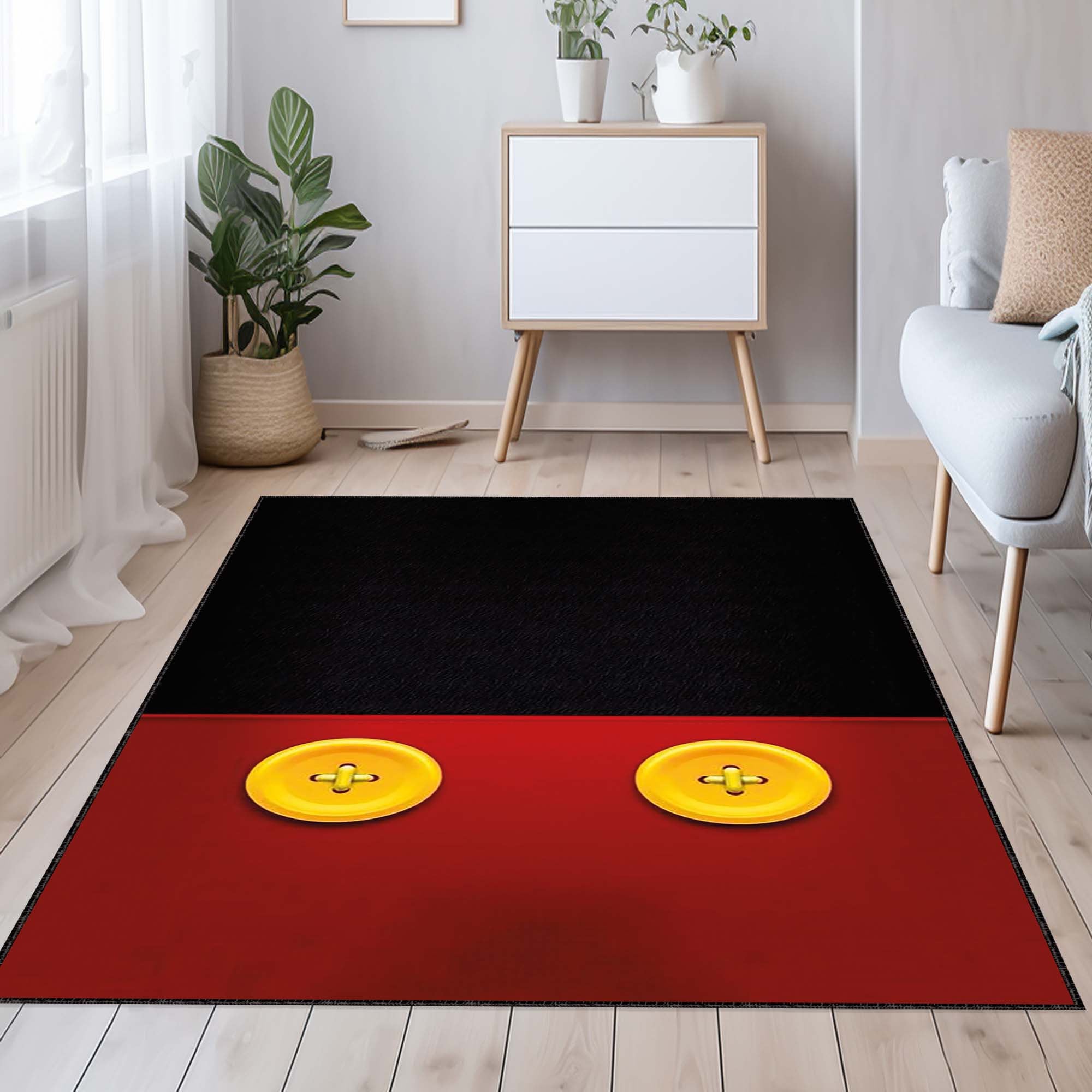 Amazing Mickey Mouse Rug, Mickey Mouse Pattern Rug, Disney Rug, Red Rug ...