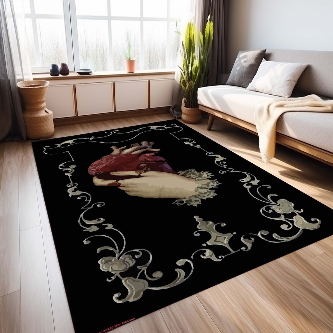 Horror Rug, Gothic Rug, Vampire Rug, Movie Rug, Scary Rug, Salon Rug ...